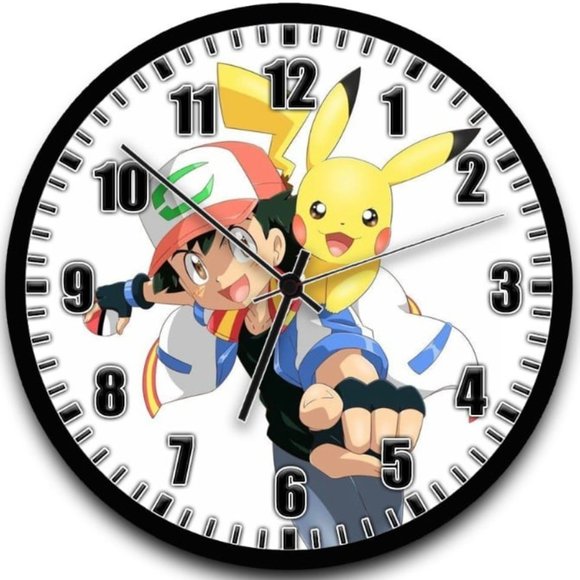Clock | Wall Decor | Pokemon Pikachu Ash Wall Decor Clock Great Gift ...